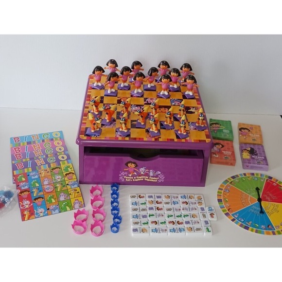 Toys | 206 Dora The Explorer Wooden Game Boxcheckers Dominos Bingo Old ...